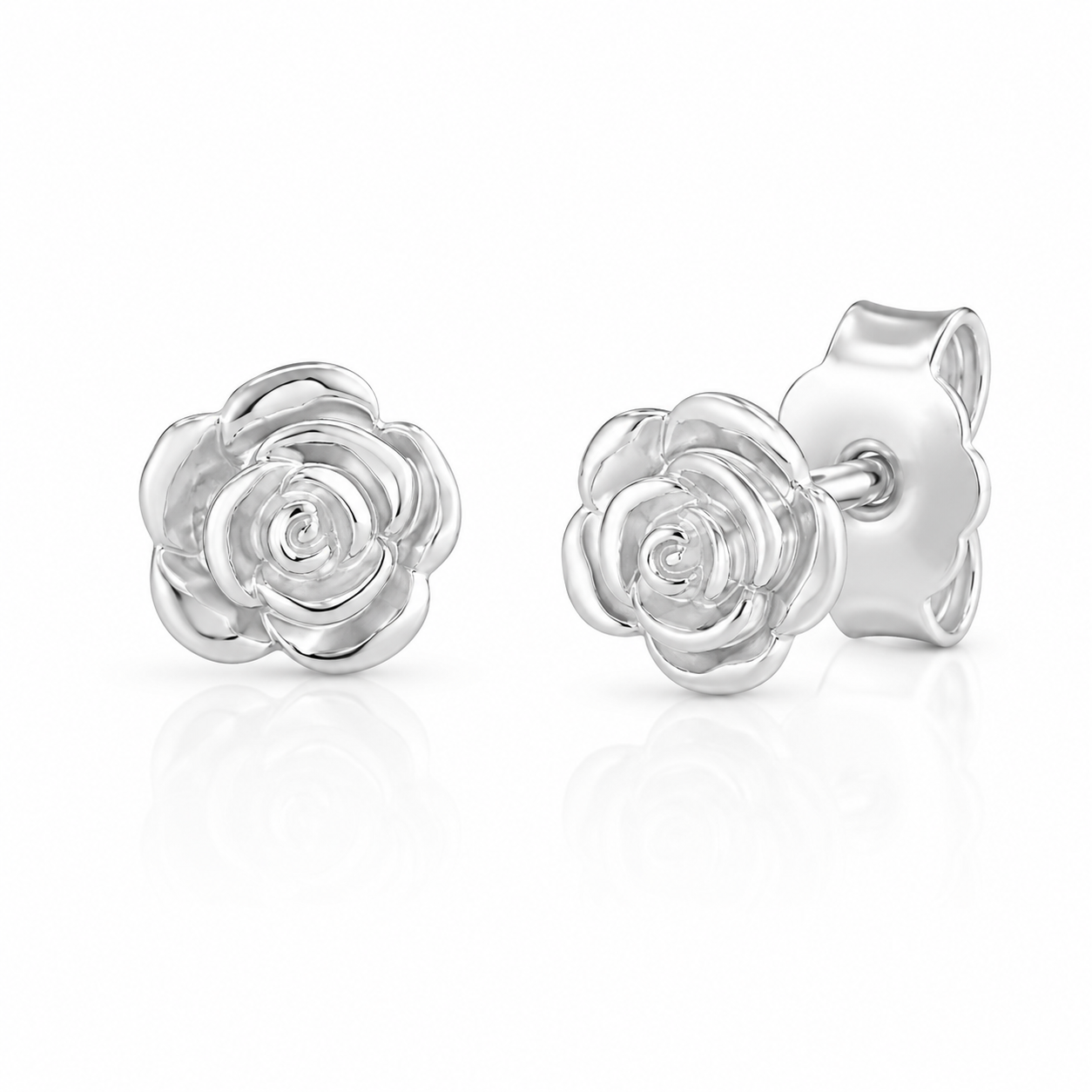 Sterling Silver Tiny Dainty Rose Stud Earrings – Atlanta Jewelers Supply