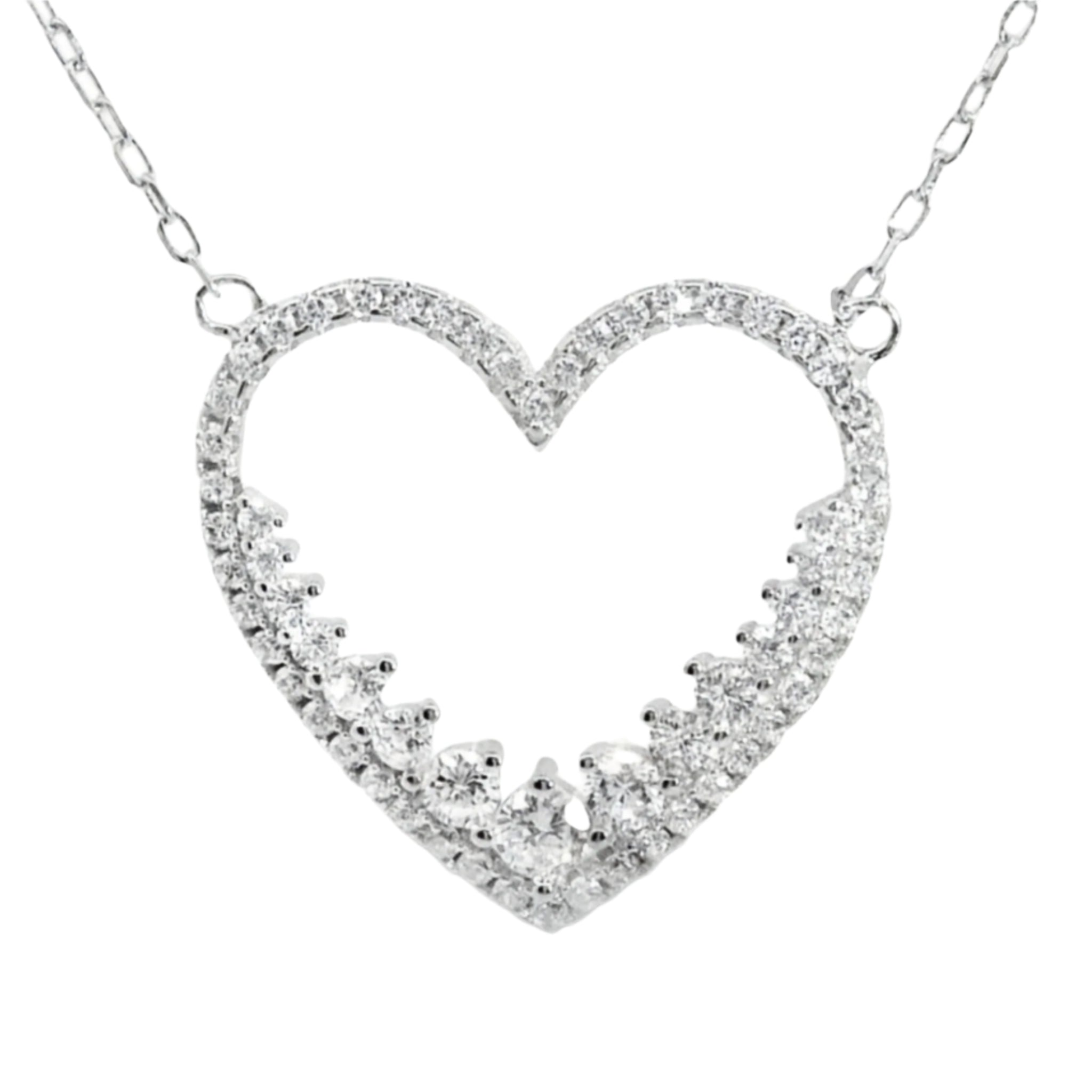 Sterling Silver CZ Heart Necklace – Atlanta Jewelers Supply