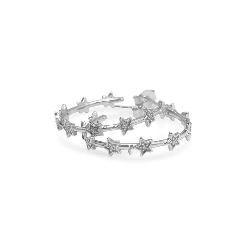 Sterling Silver CZ Stars Post Hoop Earrings – Atlanta Jewelers Supply