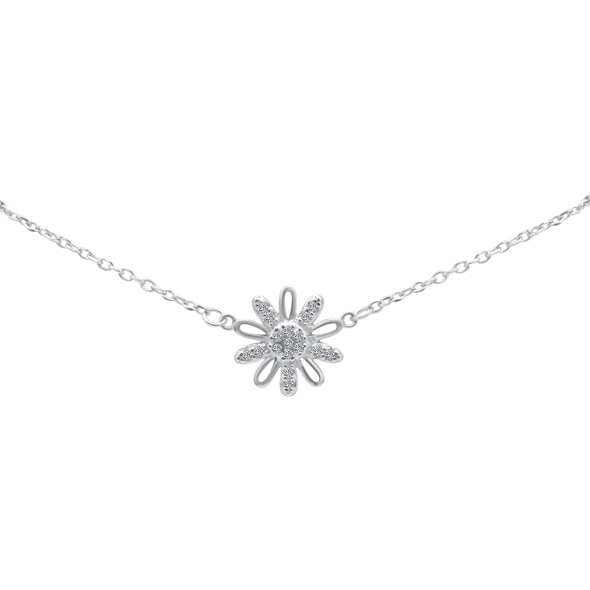 Sterling Silver CZ Flower Necklace – Atlanta Jewelers Supply